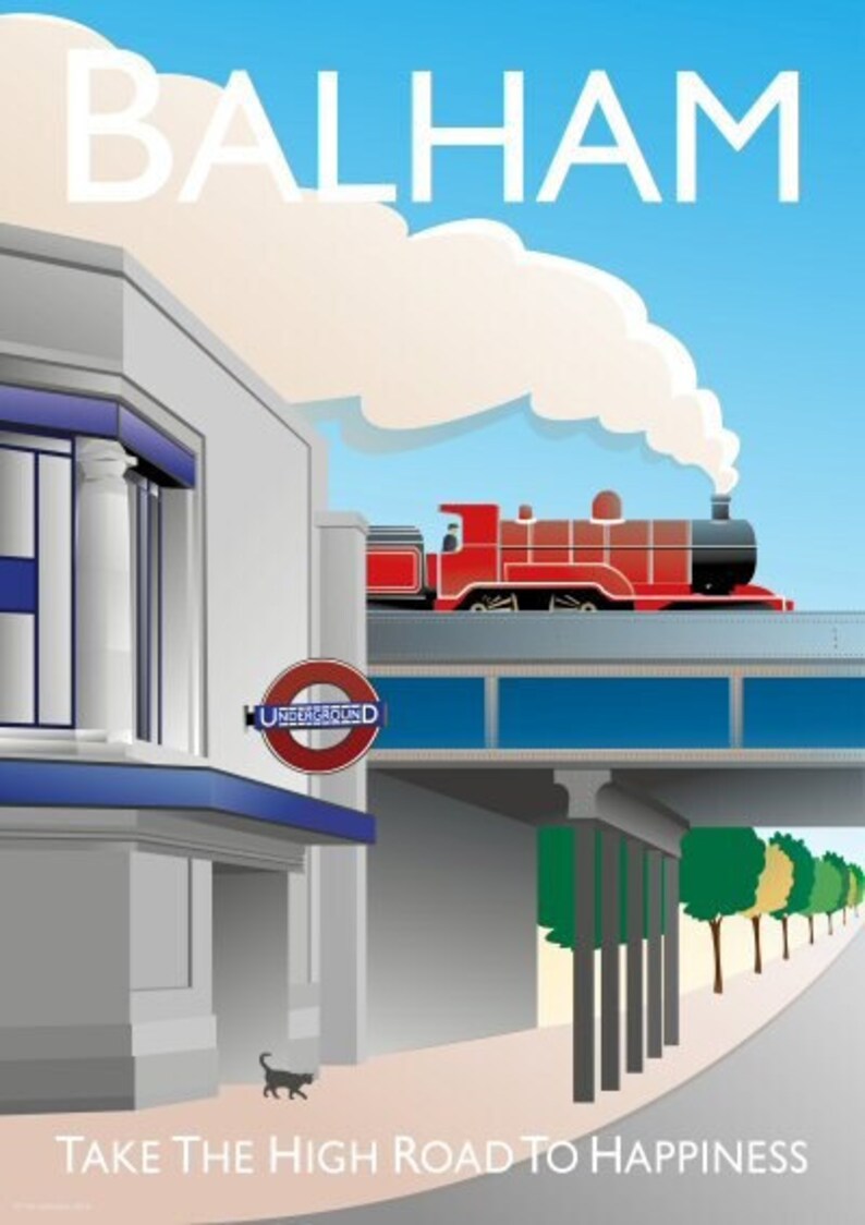 Balham Poster Vintage Style London - Etsy UK