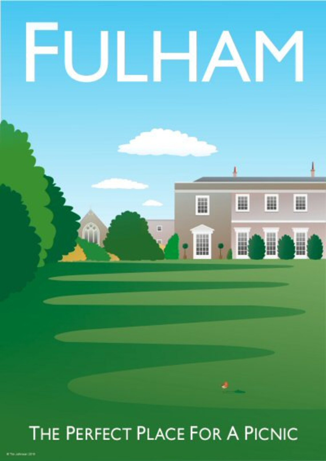 Fulham Poster Vintage Style London - Etsy UK