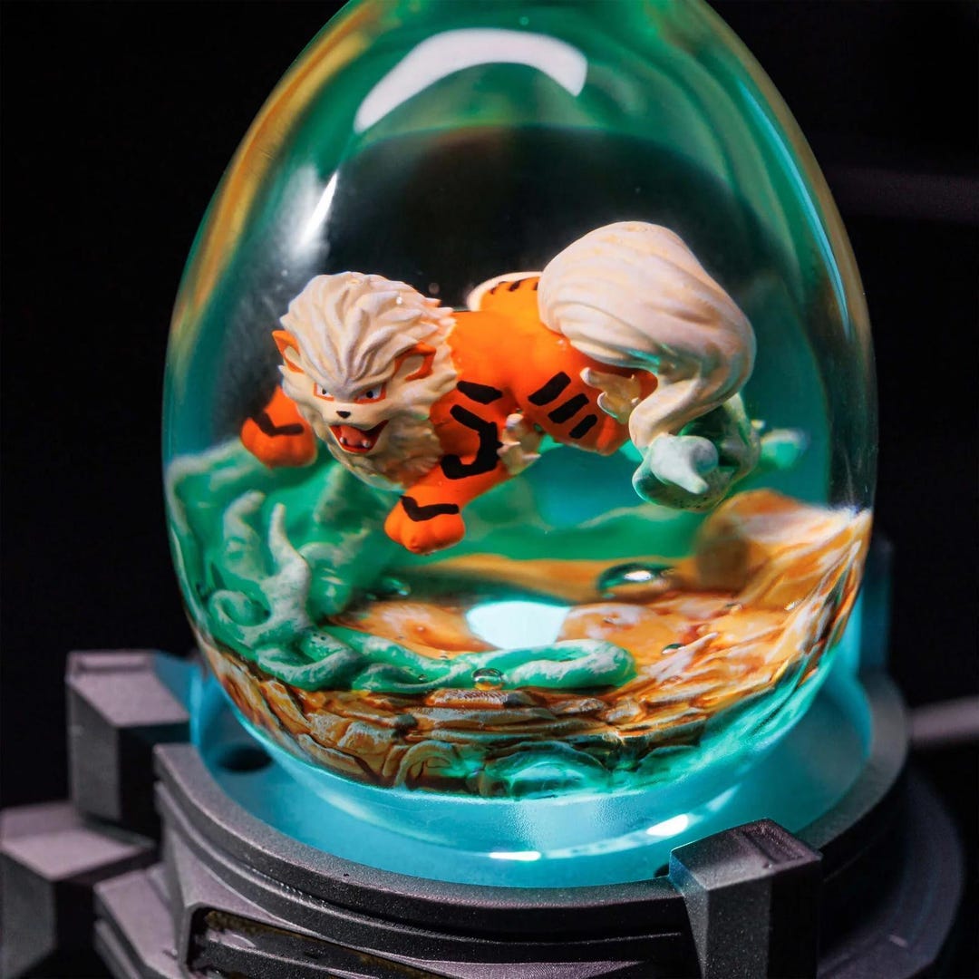 Pokemon Arcanine Resin Egg Lamp LED Night Light Handmade Fire Type ...
