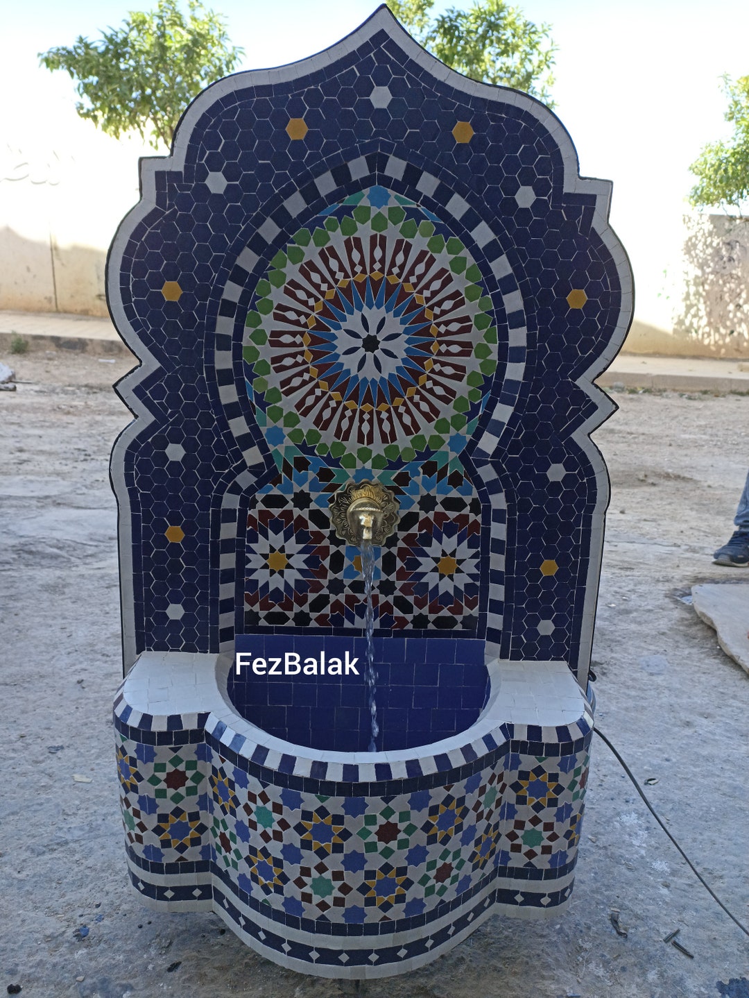 Fountain Moroccan Fountain Mosaic Morocco, Water Fountain, Wall ...