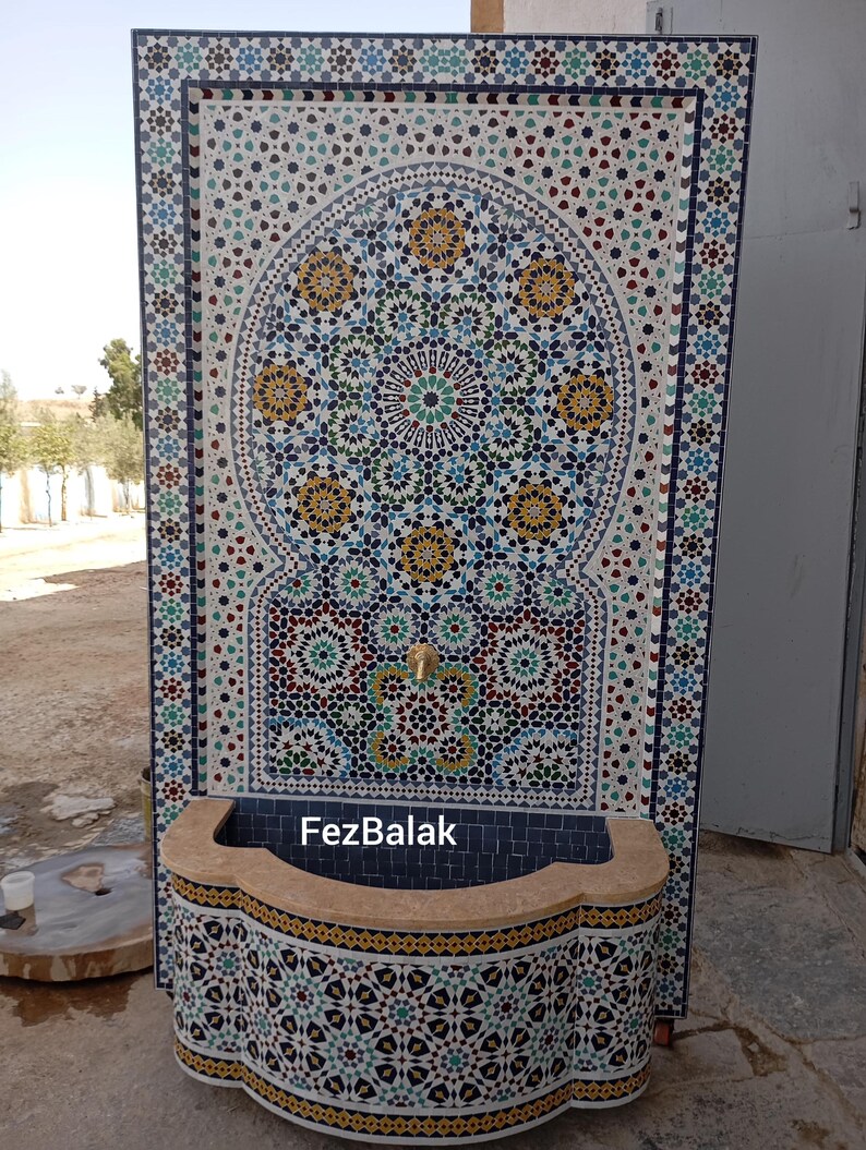 Authentic Handmade Zellij Fountain Moroccan Artistry at Its Best ...