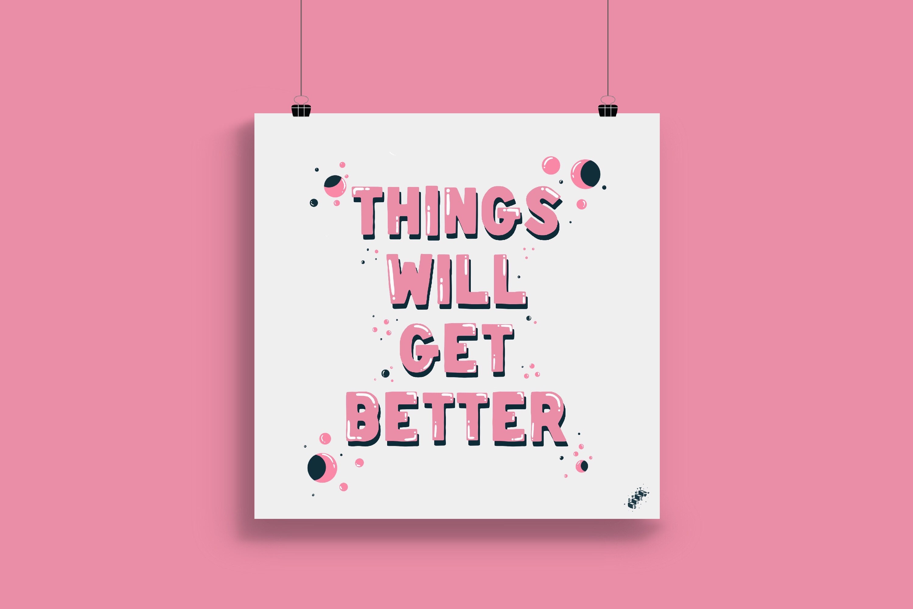 Things Will Get Better Squared Mini Art Print - Kindness Gift - Etsy UK