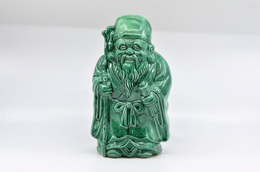 Vintage Japanese Style ,glazed Ceramic Statue, 9.5 Inches Tall, 1980s ...