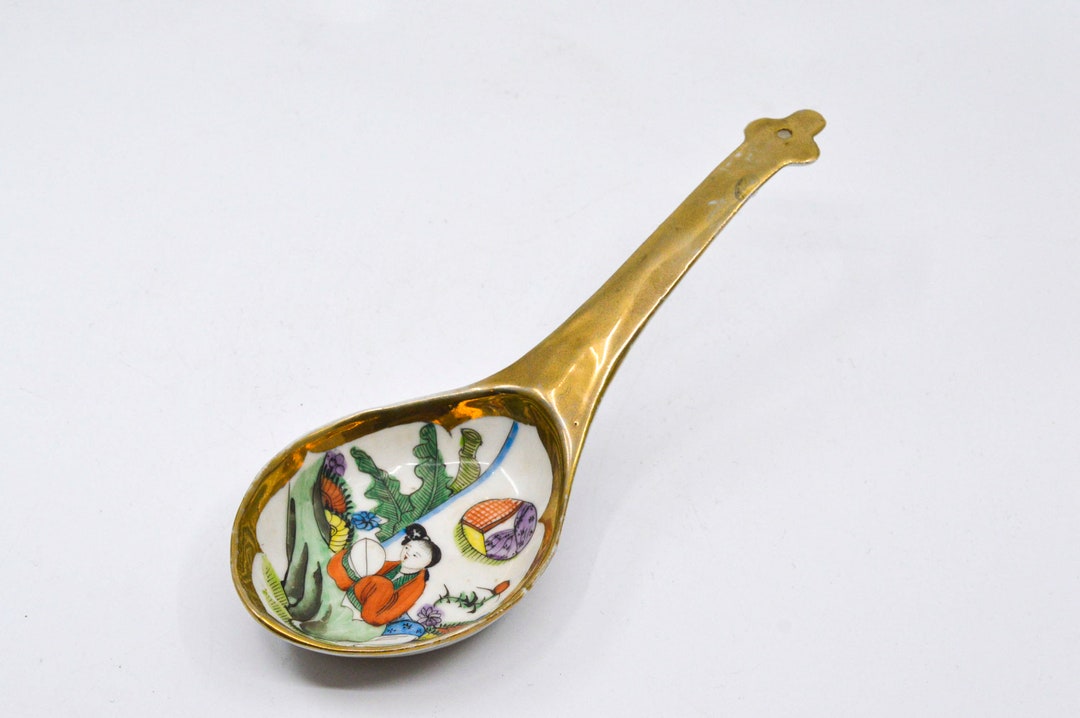 Antique, Chinese, Porcelain Soup Spoon , 8.5 Inches Long, 1920s - Etsy