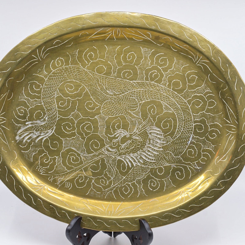 Chinese Antique Brass Dragon Etsy
