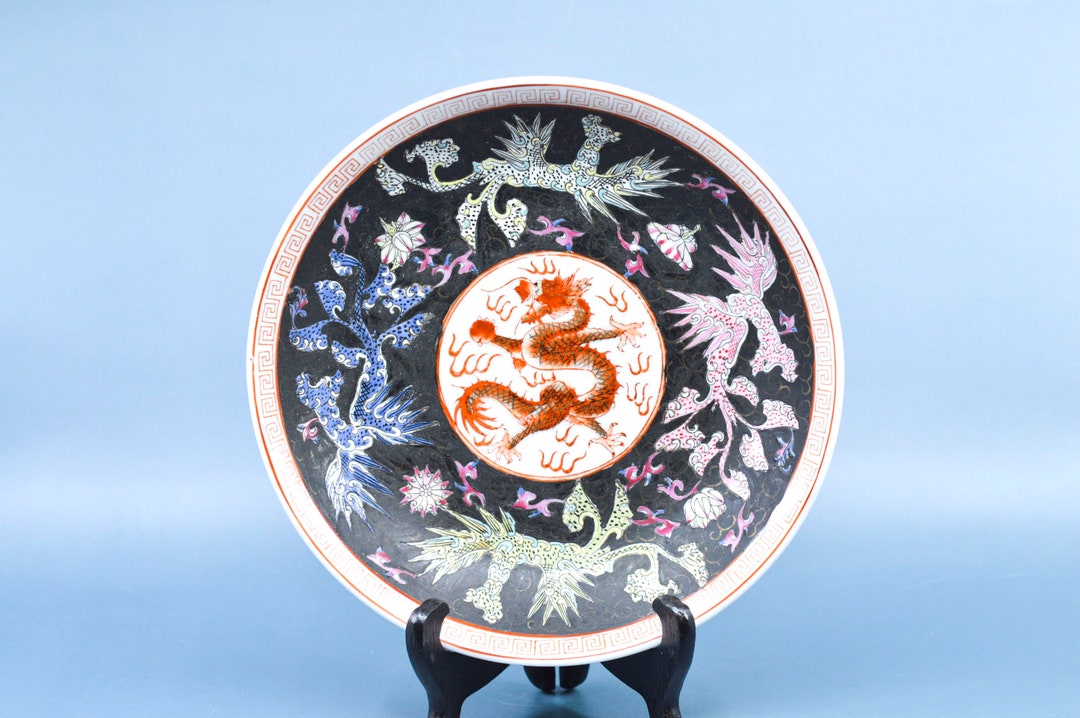 Vintage, Chinese Porcelain , Dragon, Plate, 9 Inches Wide, 1970s - Etsy