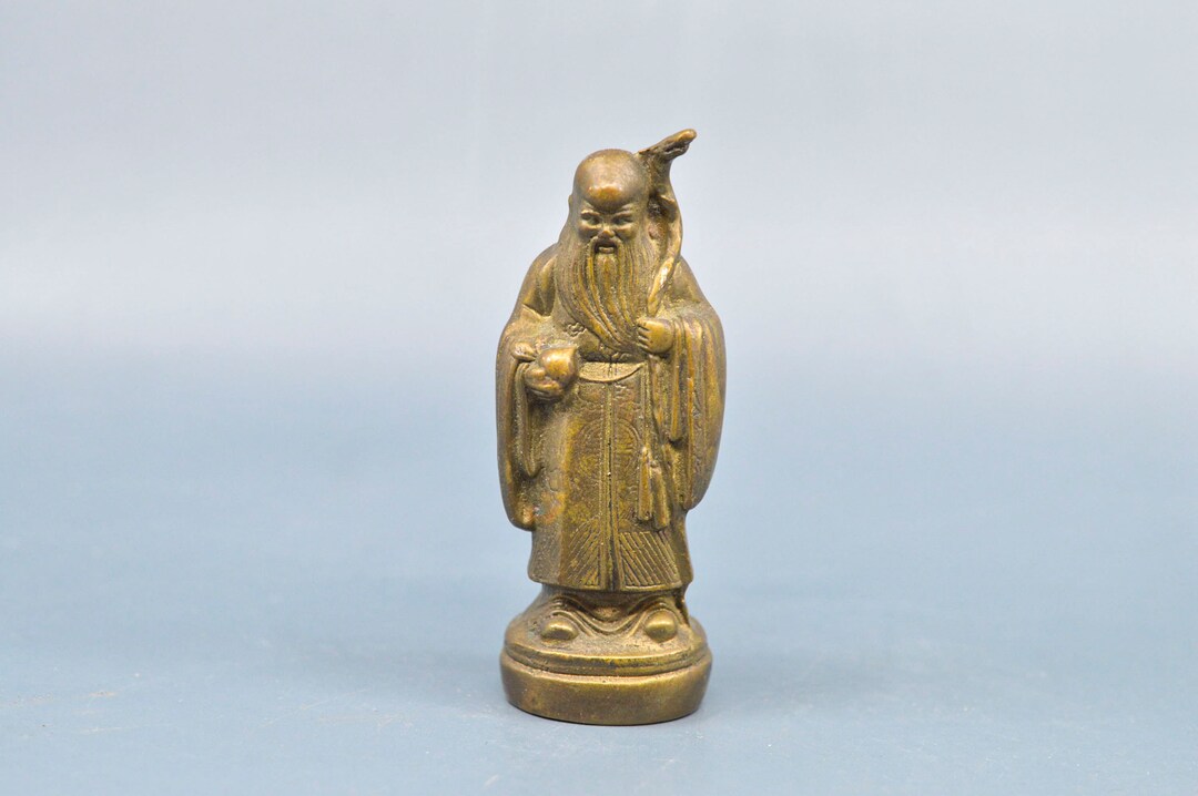 Vintage, Chinese, Brass, Shou Lou Figurine, 4 Inches Tall, 1970s - Etsy ...