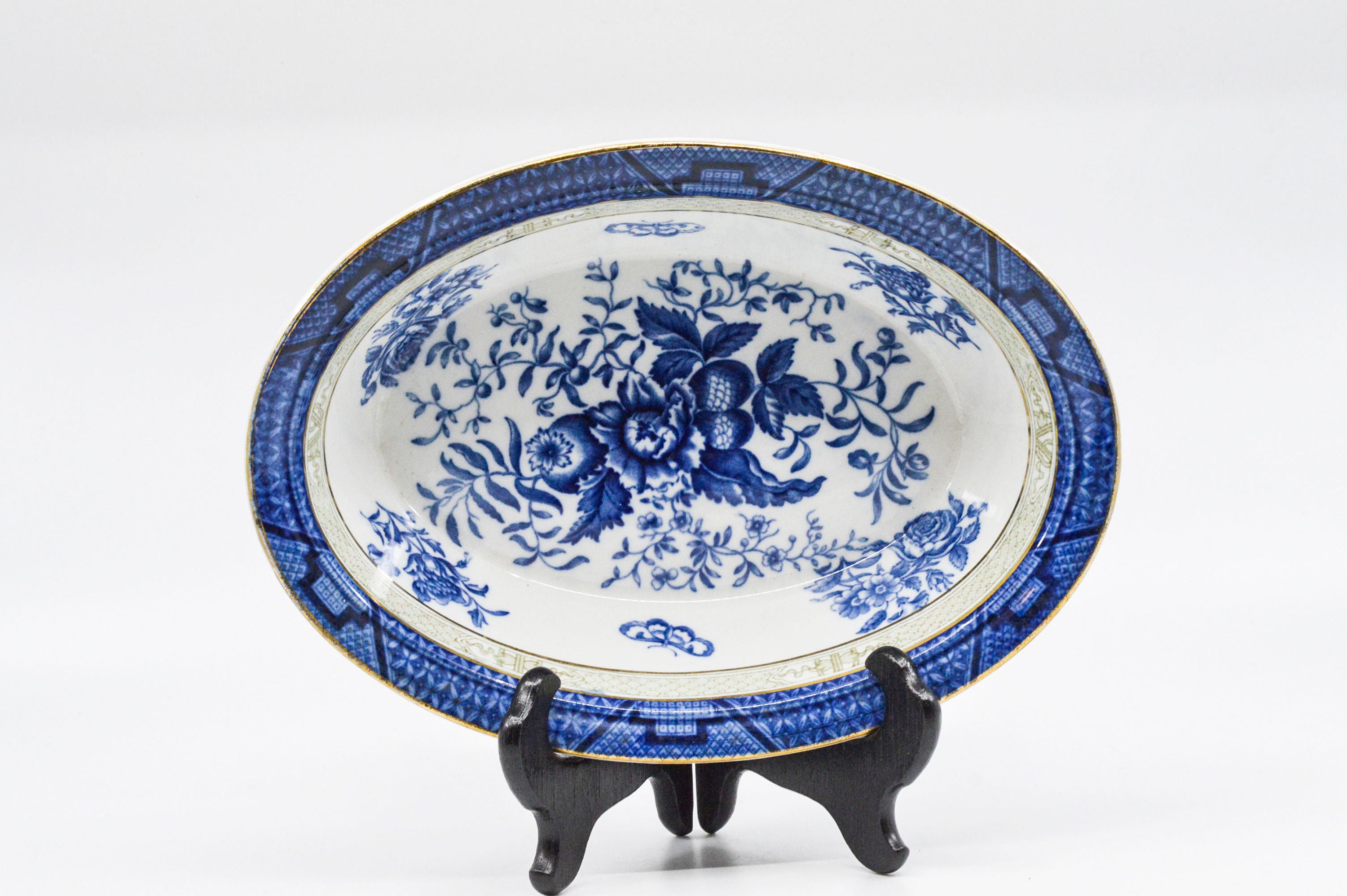 Antique English Booths Porcelain Blue and White Deep Dish | Etsy