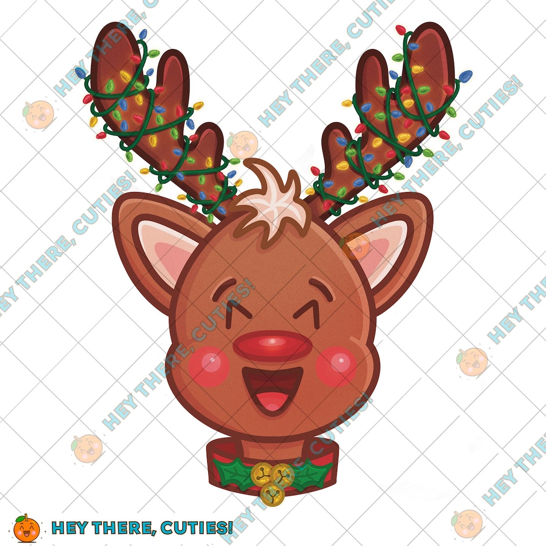 Cute Rudolph the Red-nosed Reindeer Digital PNG - Etsy