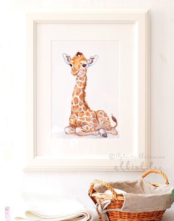 Baby Giraffe nursery art Safari Nursery Art Baby Giraffe | Etsy