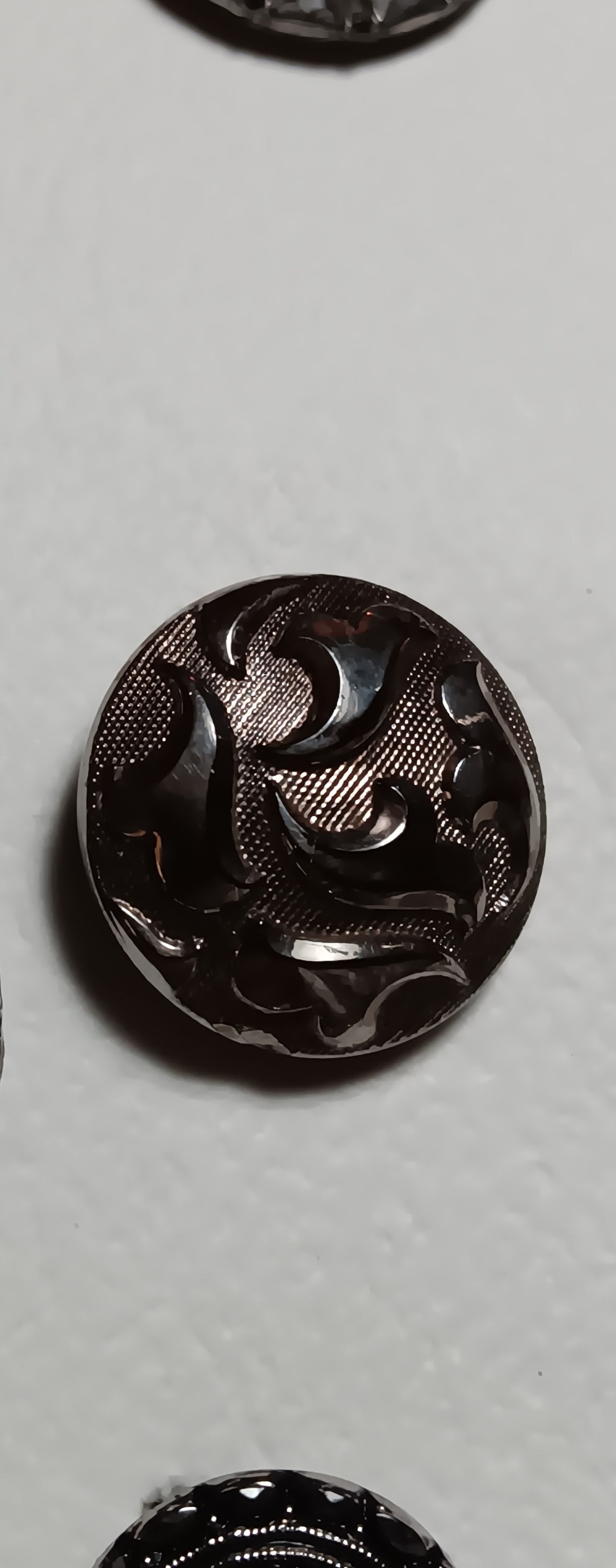 Sale!! 35 Black Glass With Silver Luster Buttons, National Button ...