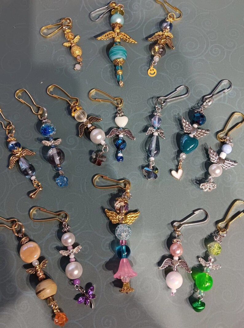 15 Angels for You and Ur Friends! Great Addition to Your Zipper Pull or Purse! Colored Glass ...