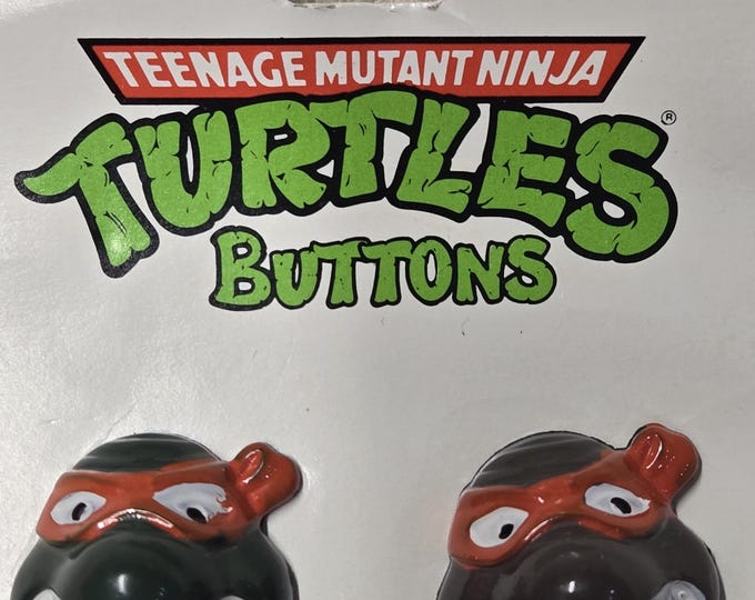 2 Teenage Mutant Ninja Turtles Buttons by R & C Mirage Studios, USA ...
