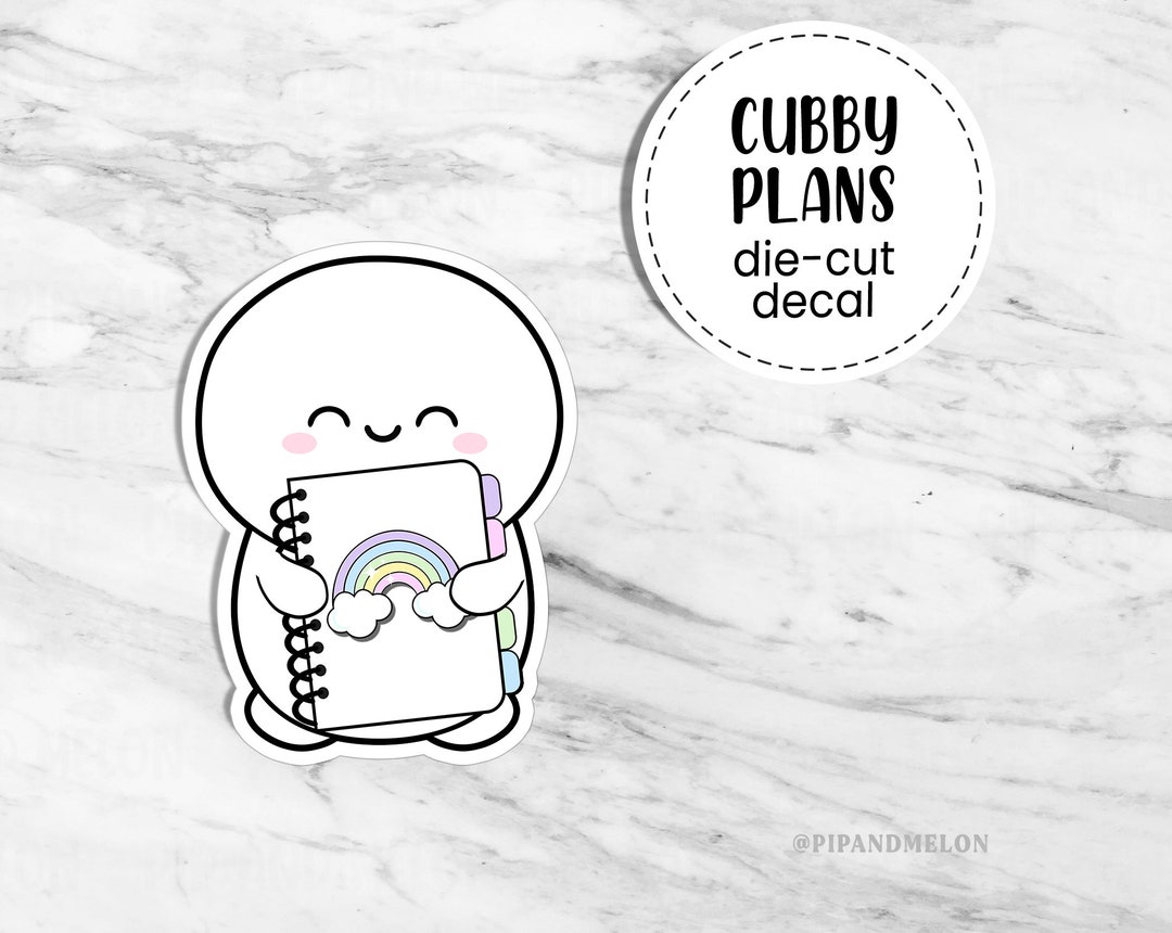 Cubby Emoticon Plans Die Cut Laminated Overlay Sticker // Planner, Cute ...