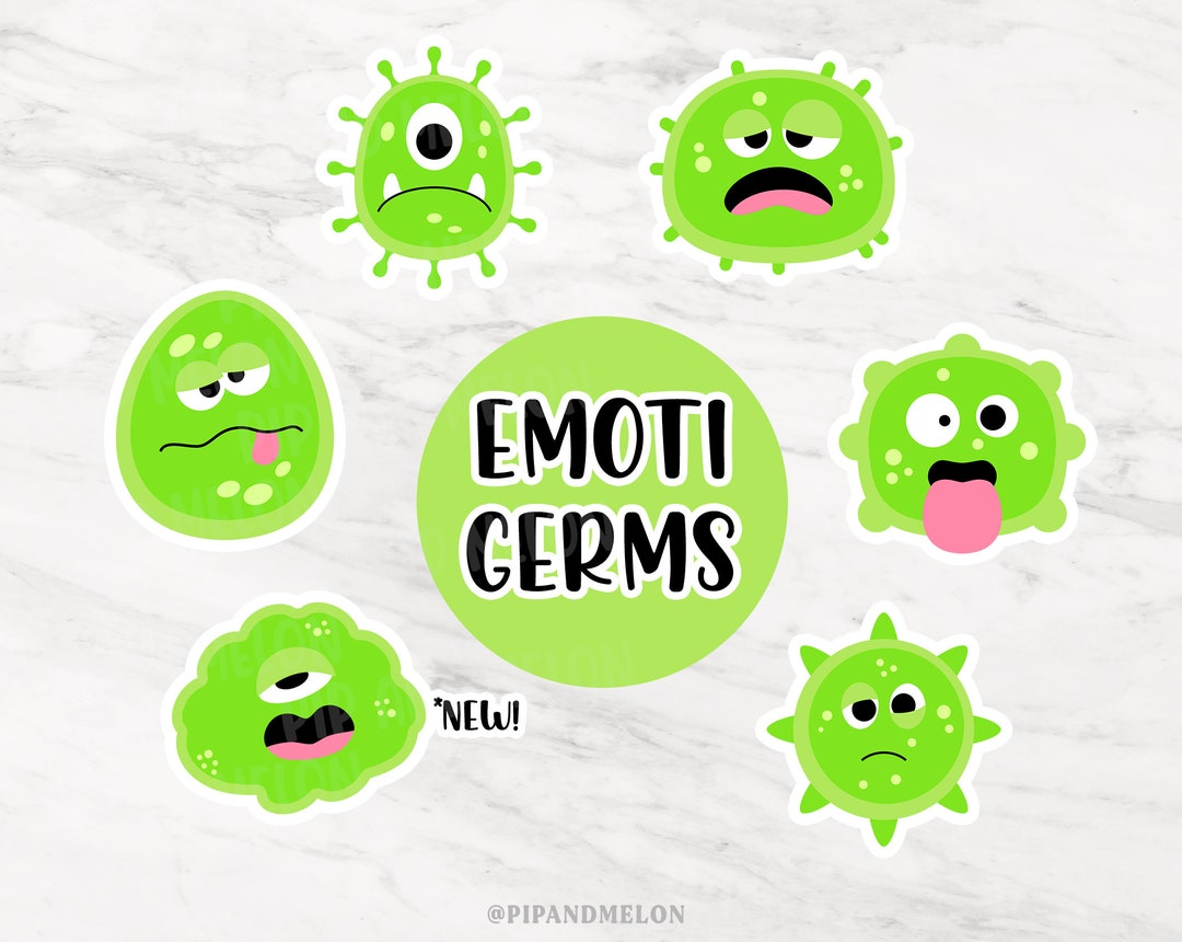Germ Bugs Virus Sticker Emoticons Covid, Bacteria, Sick, Illness, Barf ...
