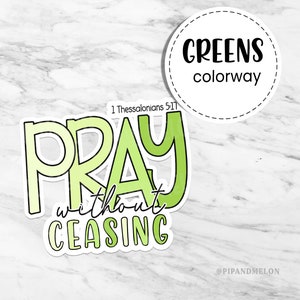 Pray Without Ceasing Laminated Overlay Sticker Christian Sticker ...