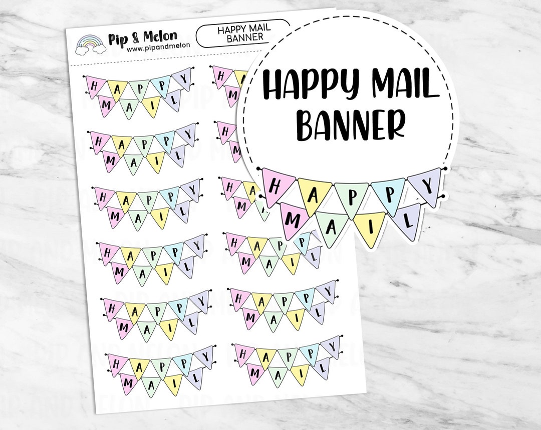 Happy Mail Kawaii Banner Stickers | Regular & Mini Sizes | Happy Mail ...