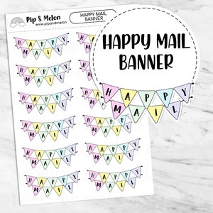 Happy Mail Kawaii Banner Stickers Regular & Mini Sizes Happy Mail ...
