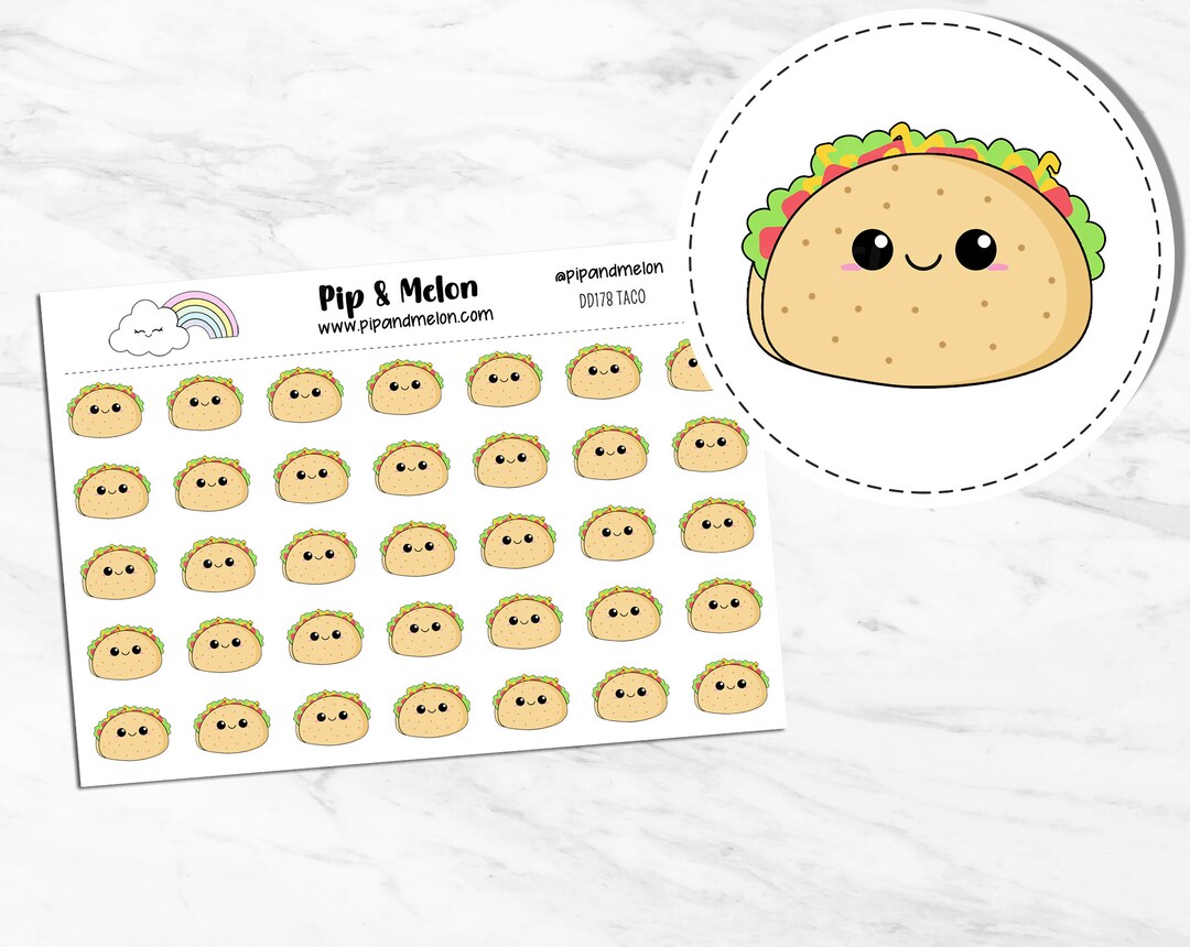 Taco Planner Sticker Taco Night Mexican Taco Tuesday - Etsy