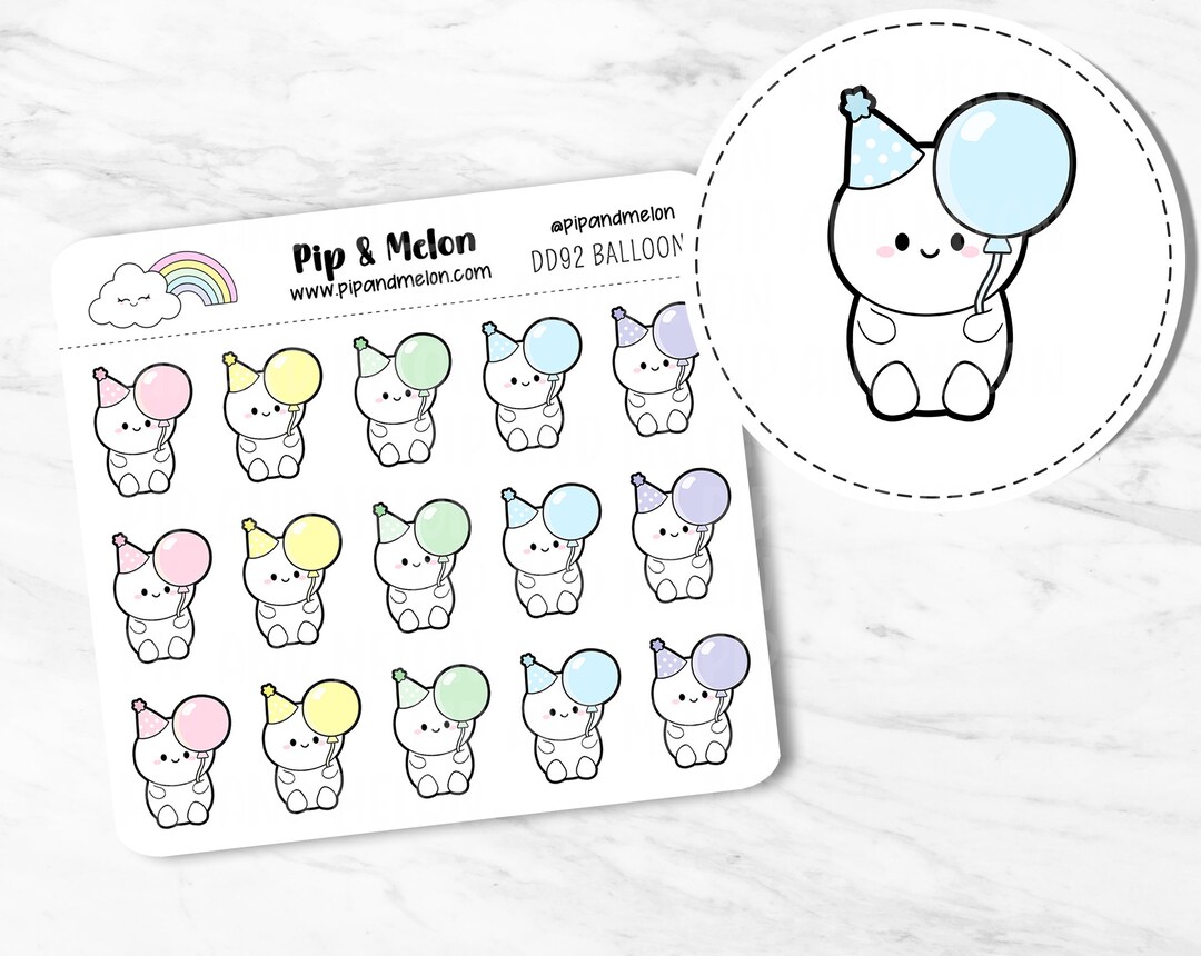Cubby Emoticon Birthday Gift Planner Stickers, Birthday Gift Reminder ...