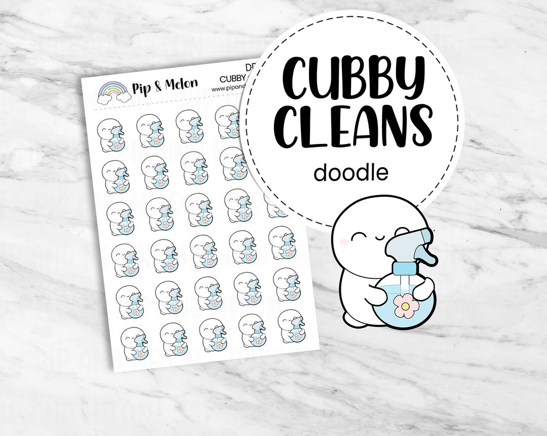Cubby Emoticon Cleans Sticker Cleaning, Chores, Zone Cleaning, Tidy Up ...