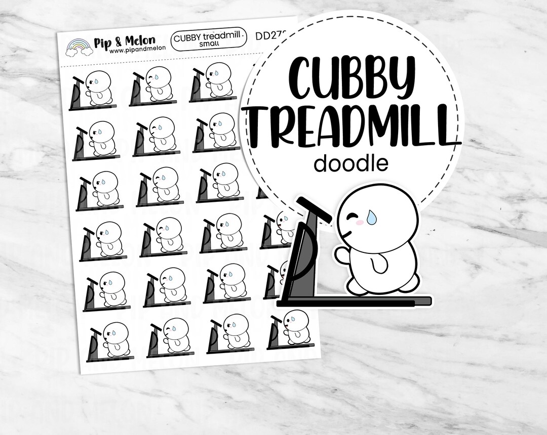 Cubby Emoticon Treadmill Sticker | Exercise, Walk, Run, Workout - Etsy