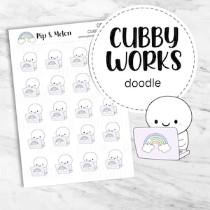 Cubby Emoticon Work Sticker Computer, Laptop, Work, Shop, School - Etsy