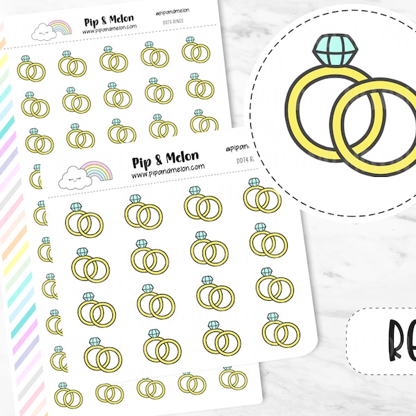Engagement Rings Stickers - Etsy