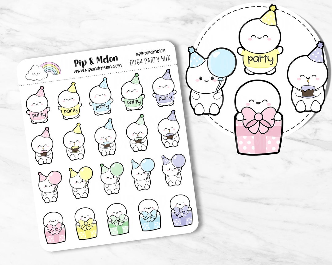 Cubby Emoticon Party Planner Stickers, Cake Stickers, Party Stickers ...
