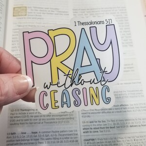 Pray Without Ceasing Laminated Overlay Sticker Christian Sticker ...