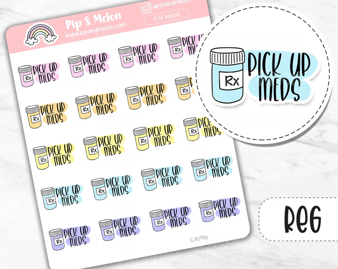 Pick up Prescription Medication Stickers Pharmacy Meds Order - Etsy