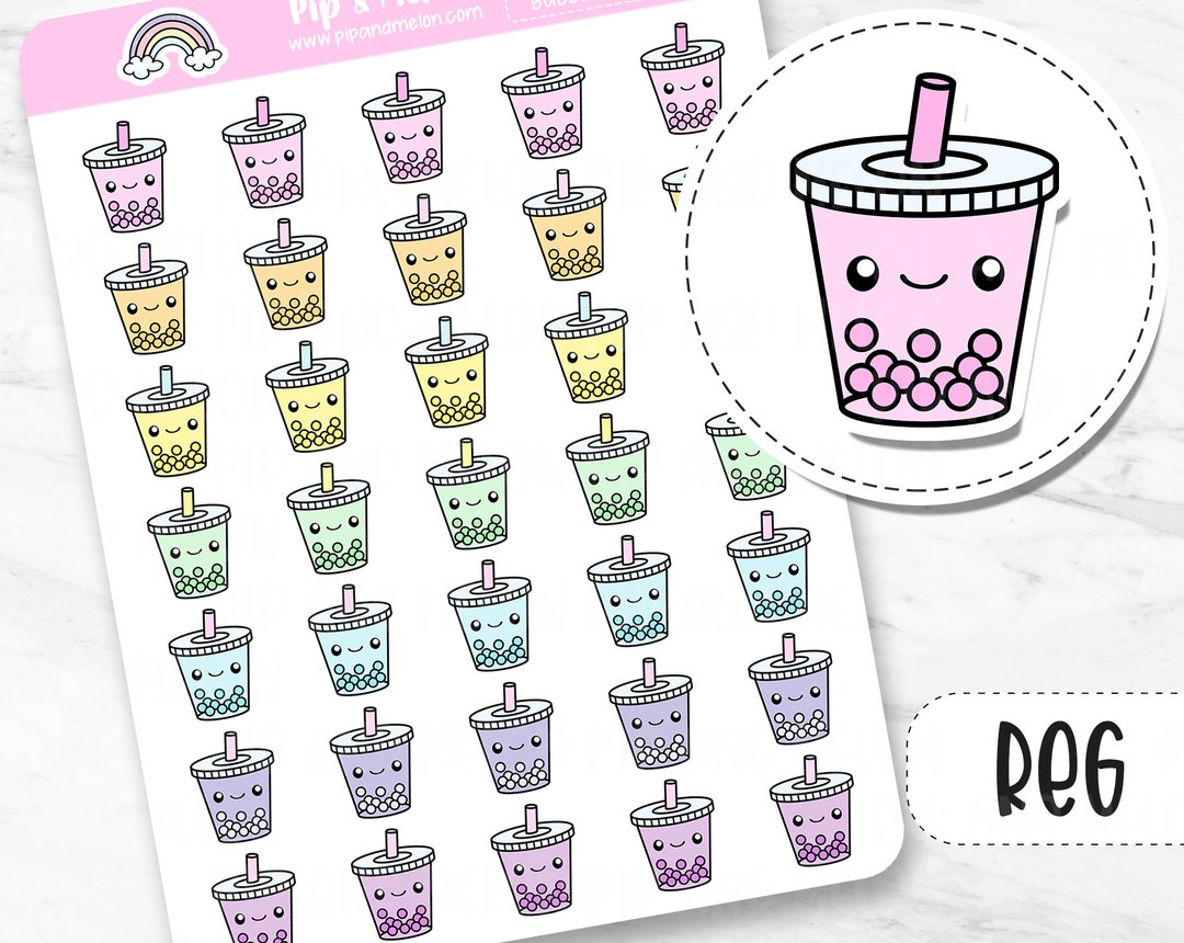 Buy Bubble Tea Boba Stickers Tea Drink Sticker for Planners Cute Online ...