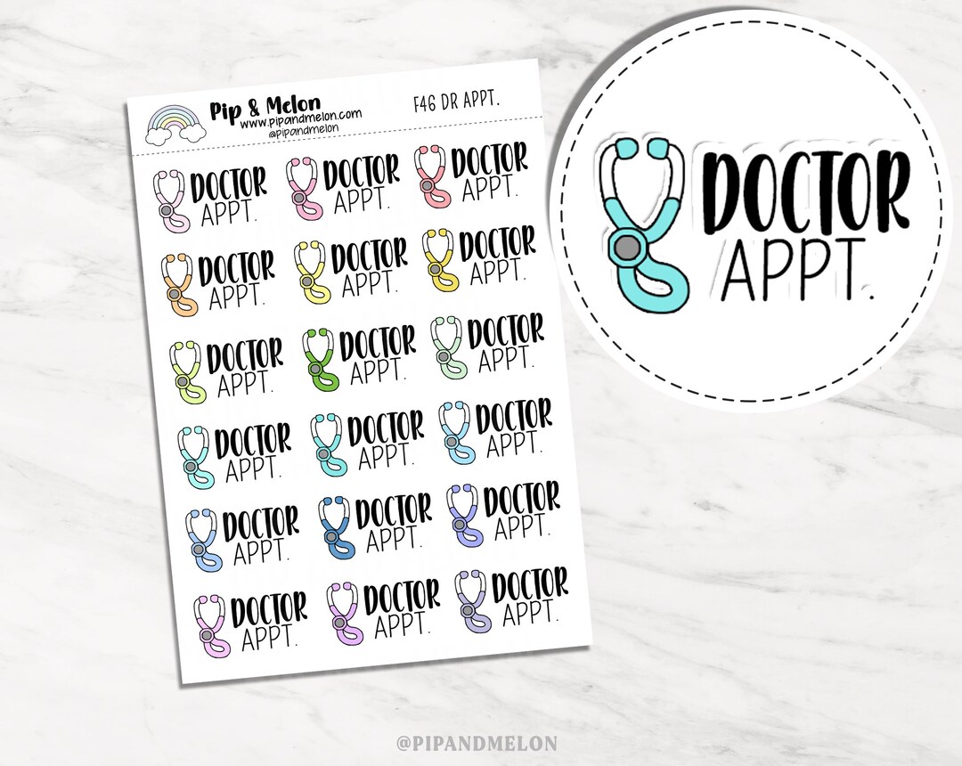 Doctor Appointment Functional Sticker Icon W/typography, Colorway ...