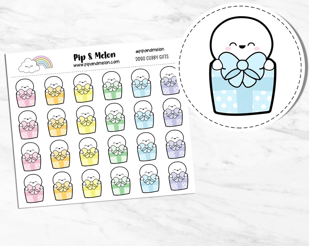 Cubby Emoticon Birthday Gift Planner Stickers, Birthday Gift Reminder ...