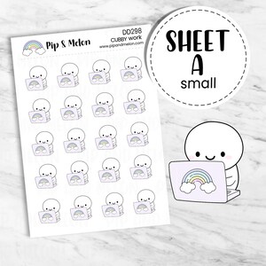 Cubby Emoticon Work Sticker Computer, Laptop, Work, Shop, School - Etsy