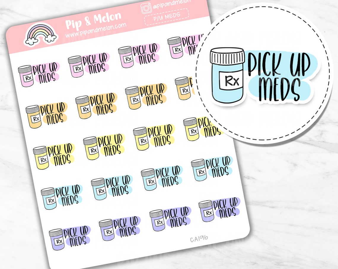 Pick up Prescription Medication Stickers Pharmacy Meds Order - Etsy