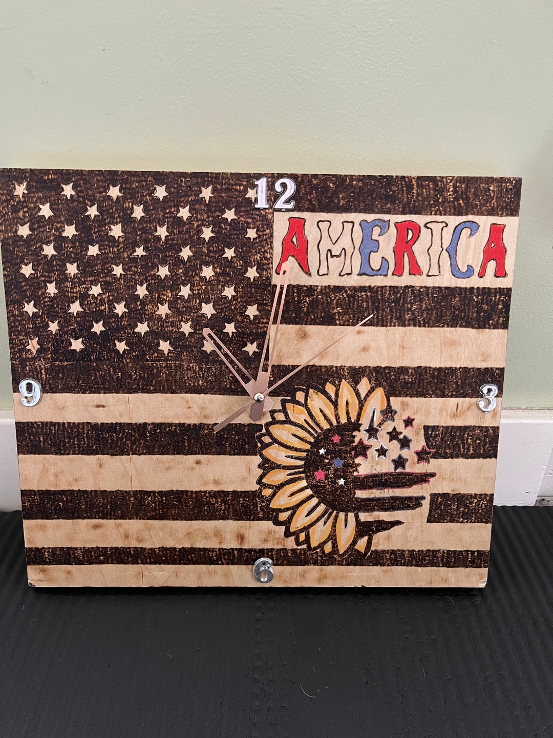Sunflower Woodburning Clock - Etsy