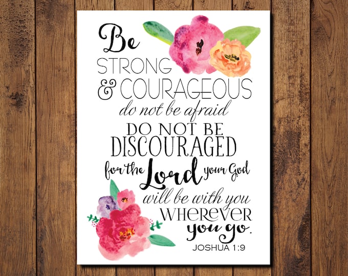 Bible Verse Printable, Scripture Print Joshua 1:9 the Lord Your God ...