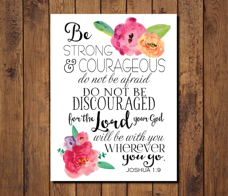 Bible Verse Printable Scripture Print Joshua 1:9 the | Etsy Bible Verse Printable Scripture Print Joshua 1:9 the | Etsy
