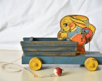 Wooden Rabbit Cart - Etsy