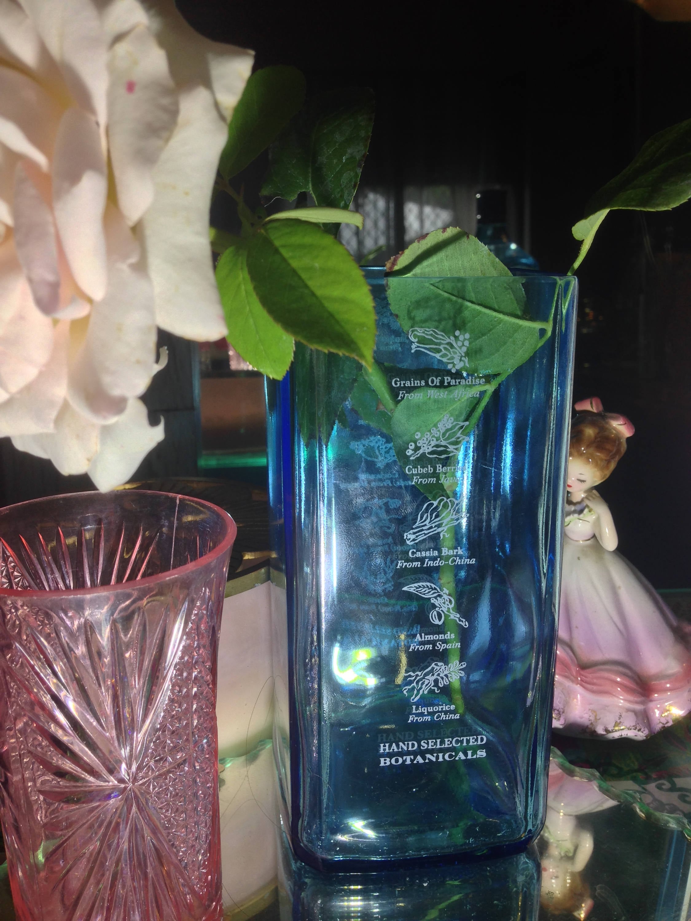 Bombay Saphire Blue Reclaimed Glass Vase - Etsy