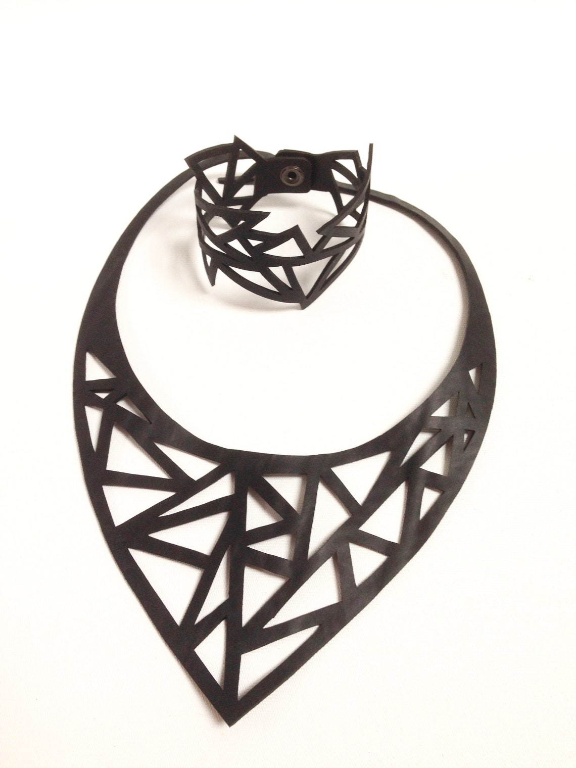 Upcycled Rubber Bracelet Geometry Design - Etsy