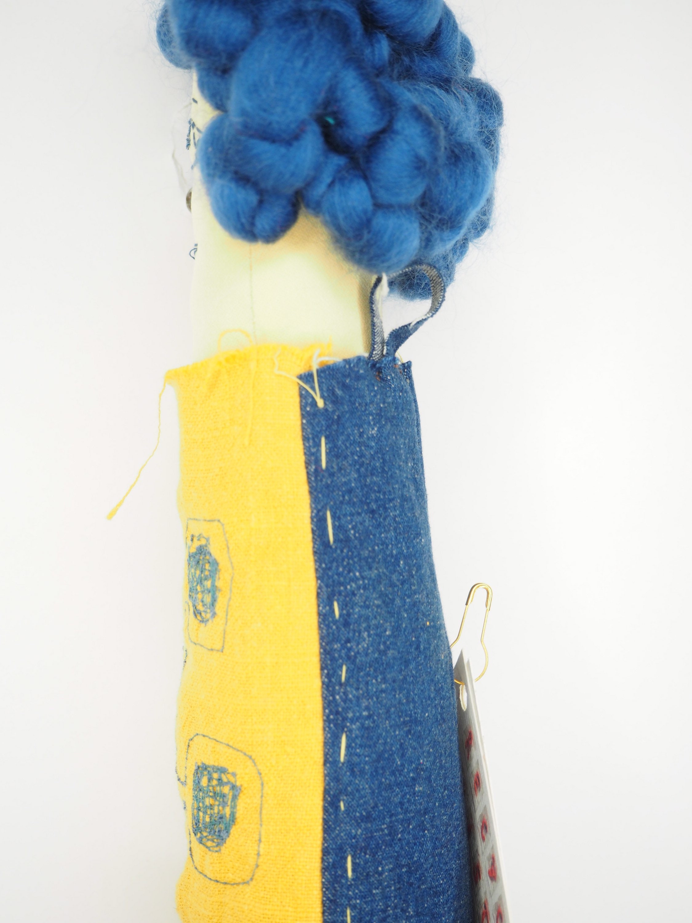 Miss Maude Blue Hair Linen Cloth Doll Art Doll - Etsy