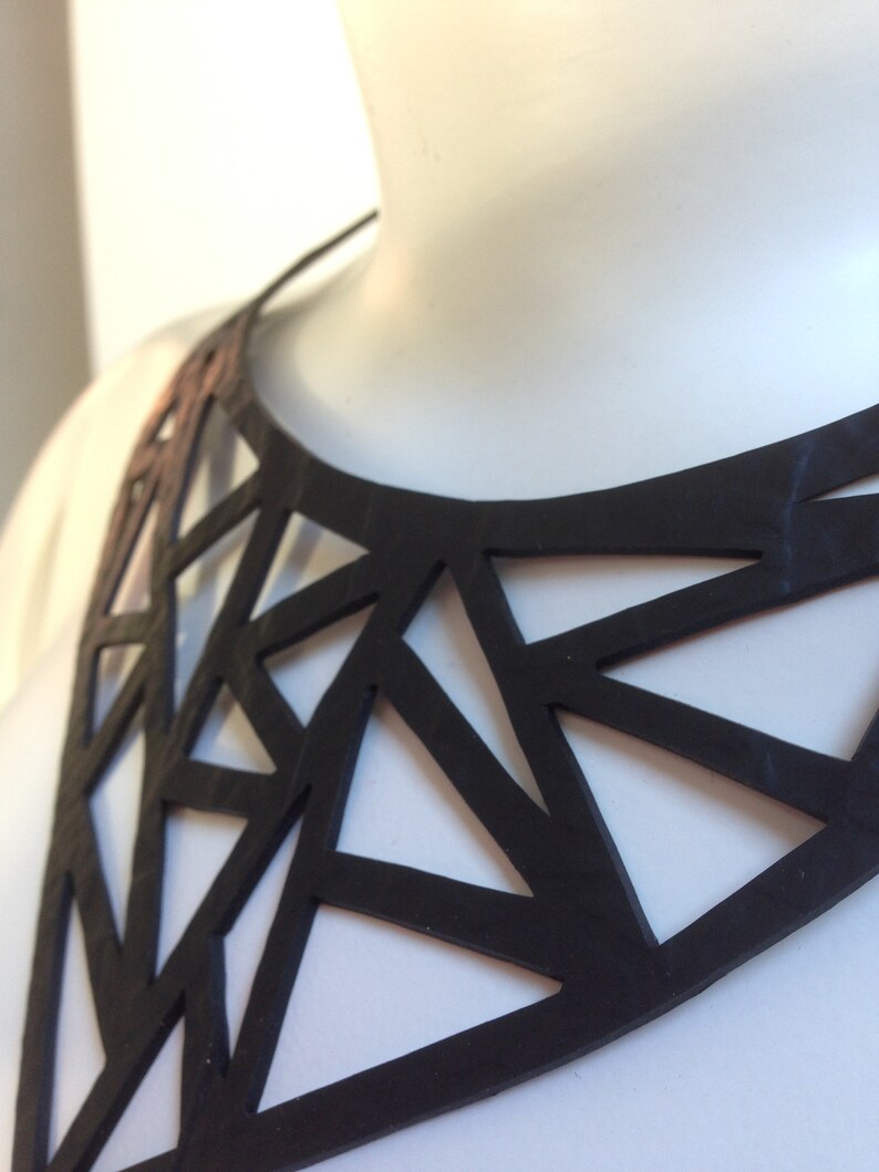 Geometry Upcycled Rubber Neckpiece - Etsy