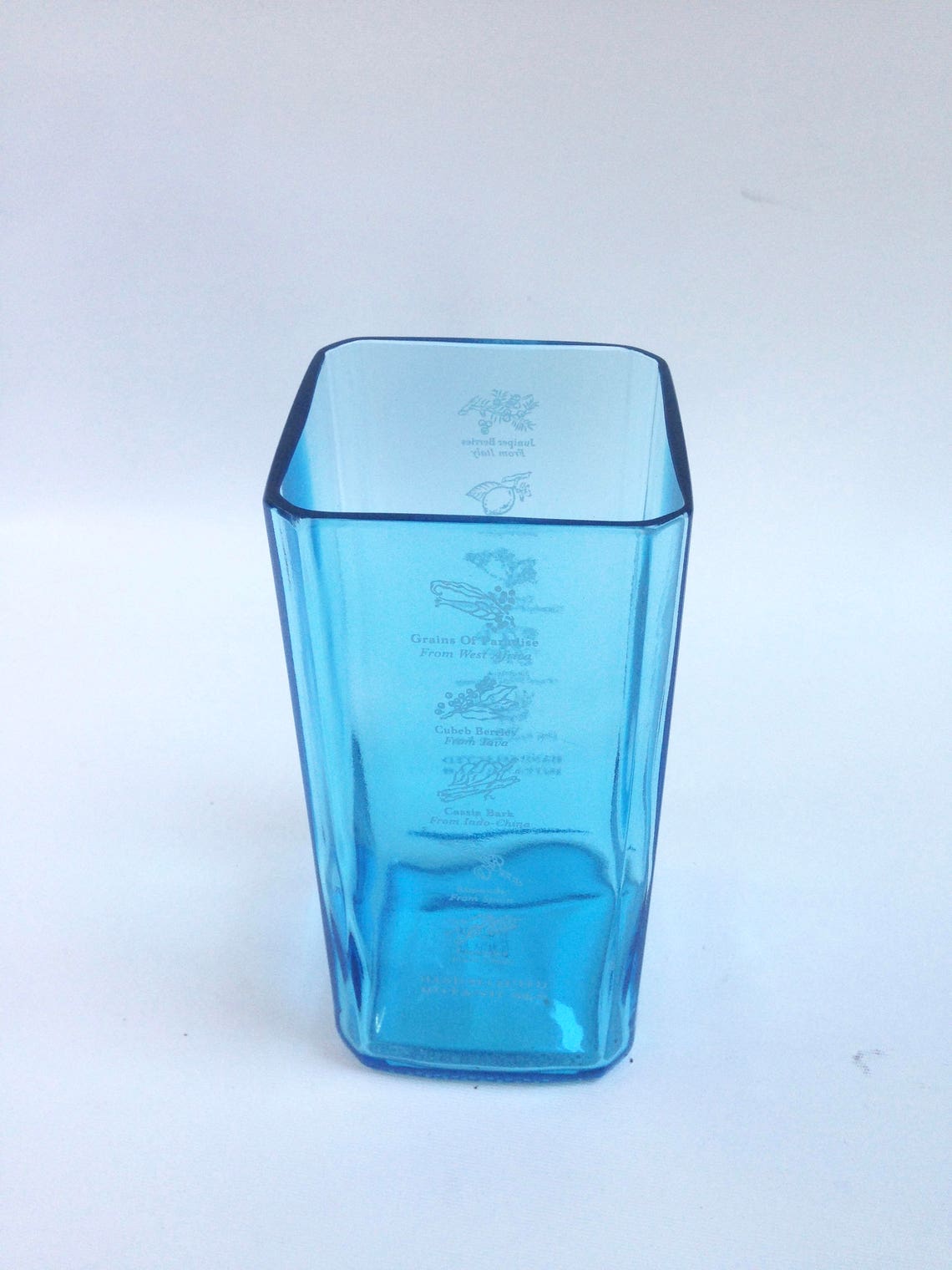 Bombay Saphire Blue Reclaimed Glass Vase - Etsy Australia