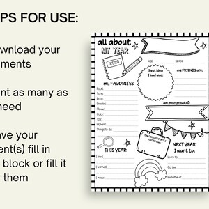 Last Day of School Interview, All About My Year Printable, Year in ...