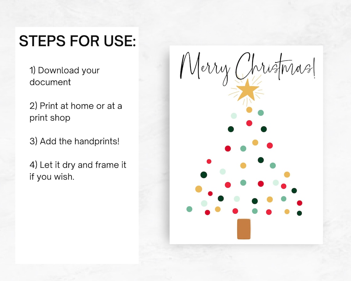 Christmas Tree Handprint Craft, Winter Handprint Art, Printable ...