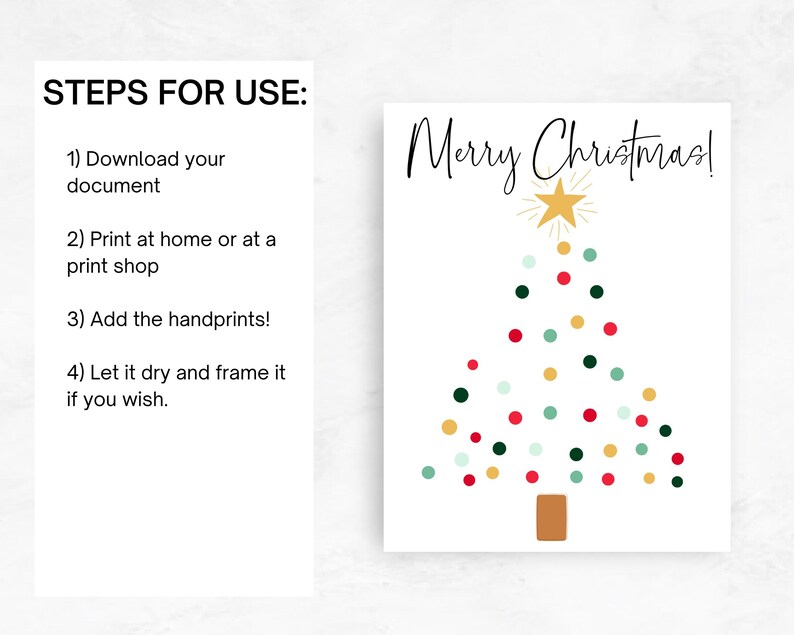 Christmas Tree Handprint Craft, Winter Handprint Art, Printable ...