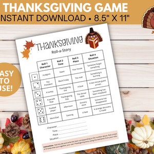 Thanksgiving Roll a Story Dice Game, Thanksgiving Classroom Games ...
