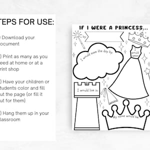 If I Were a Princess Printable, Girls Princess Party Activity ...
